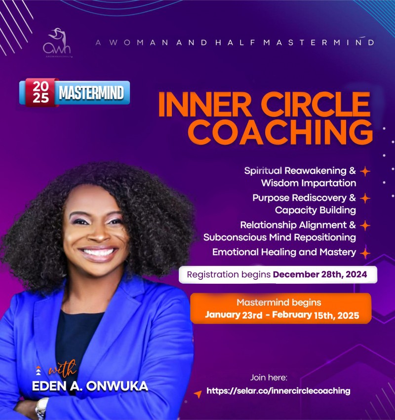 Buy A Woman And Half Innercircle Coaching- 4 weeks by Eden A. Onwuka- A Woman And Half on Selar