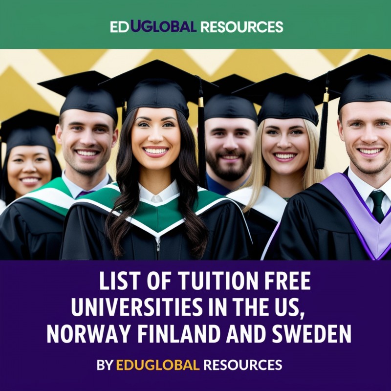Buy List of Tuition Free Universities in The US Norway, Sweden and ...