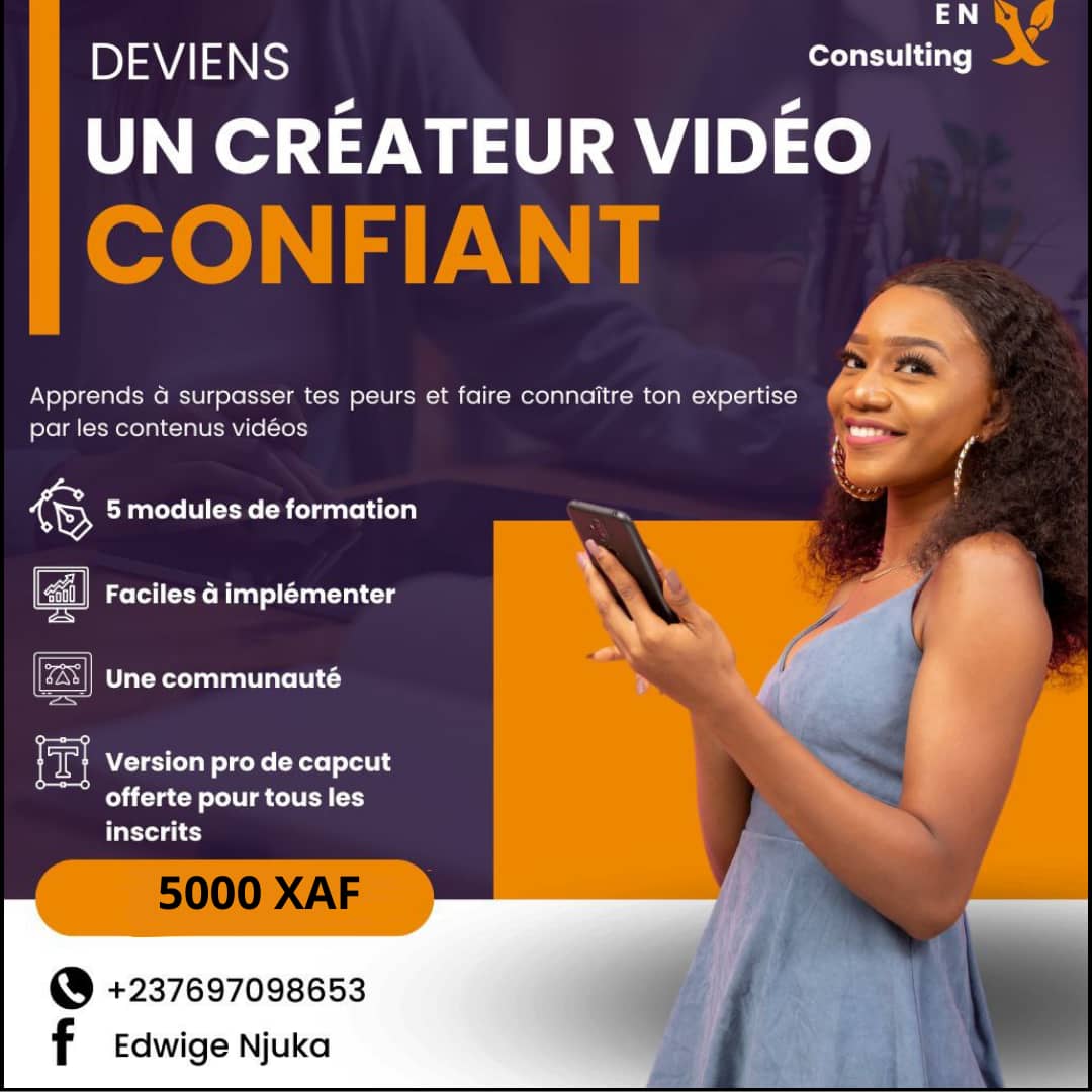 Buy FORMATION "Deviens un créateur vidéo confiant" by Edwige Njuka on Selar