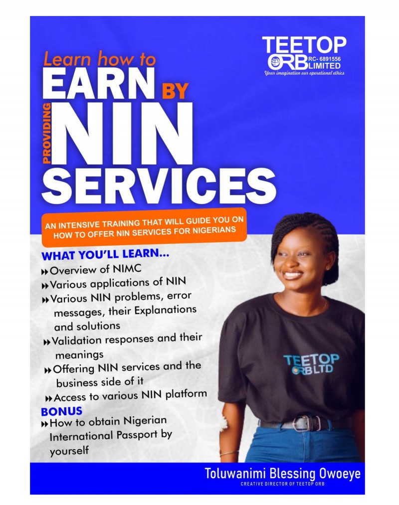 Buy LEARN HOW TO EARN BY PROVIDING NIN SERVICES by Teetop Orb & General ...