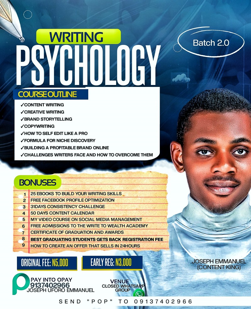 Buy CONTENT WRITING MENTORSHIP PROGRAM by Emmanuel Joseph on Selar