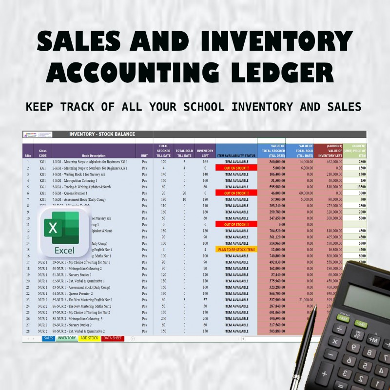 Buy INVENTORY AND SALES LEDGER TEMPLATE by Endie Garry on Selar