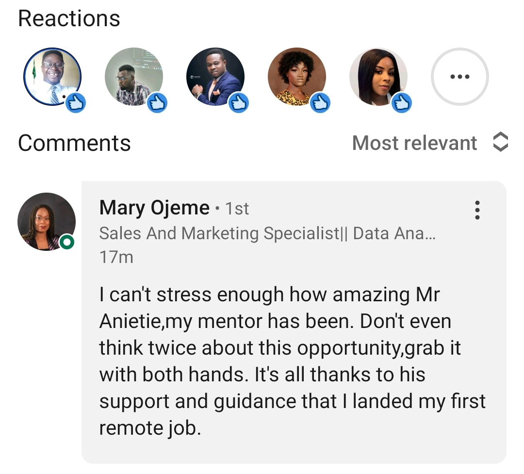 Buy Anietie Etuk Data Analytics Mentorship Program (DAMP) by Anietie Etuk on Selar