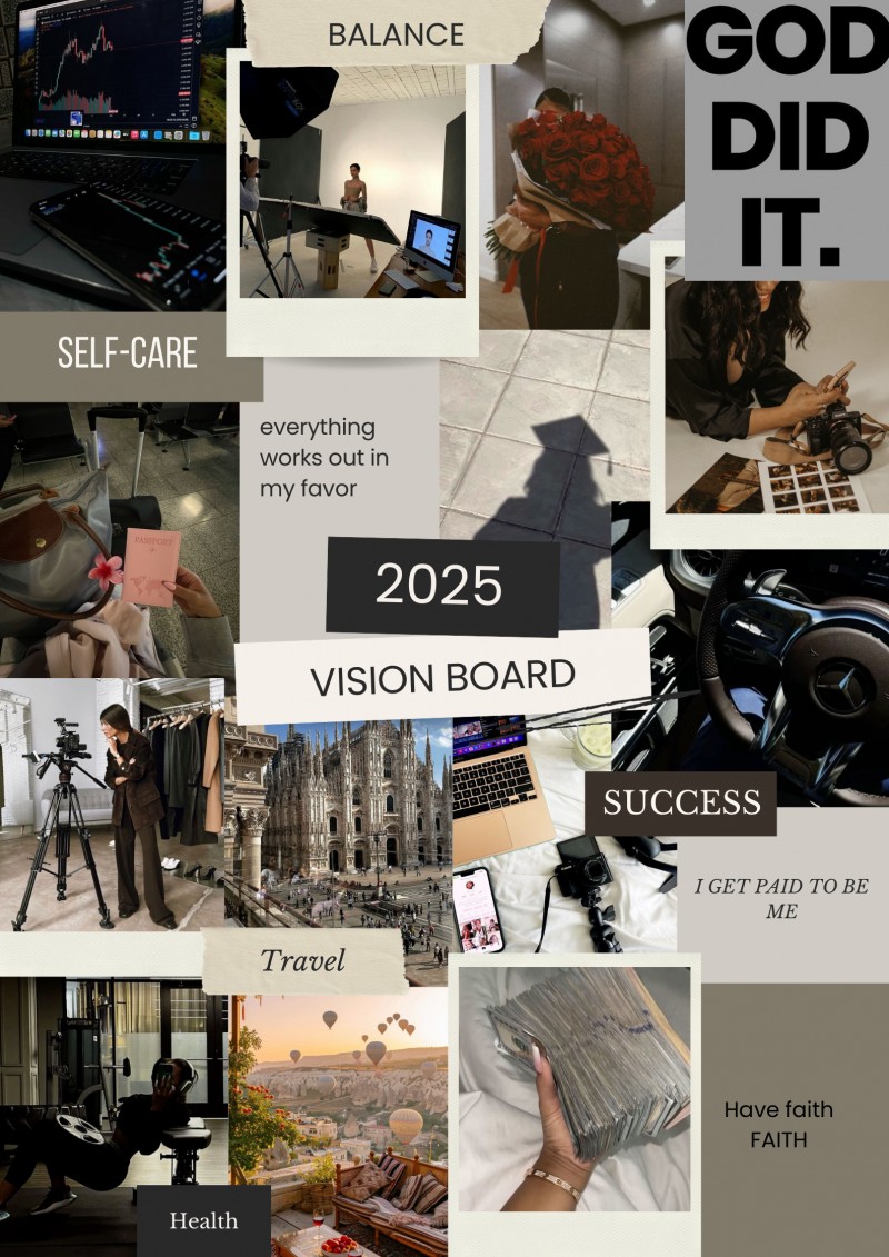 Buy CUSTOMIZABLE 2025 COLLAGE VISION BOARD TEMPLATE by Everything ...