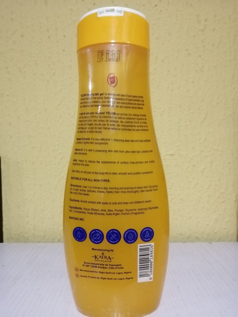 Buy YELLOW SHOWER GEL 500ML by Exalted Okafor on Selar