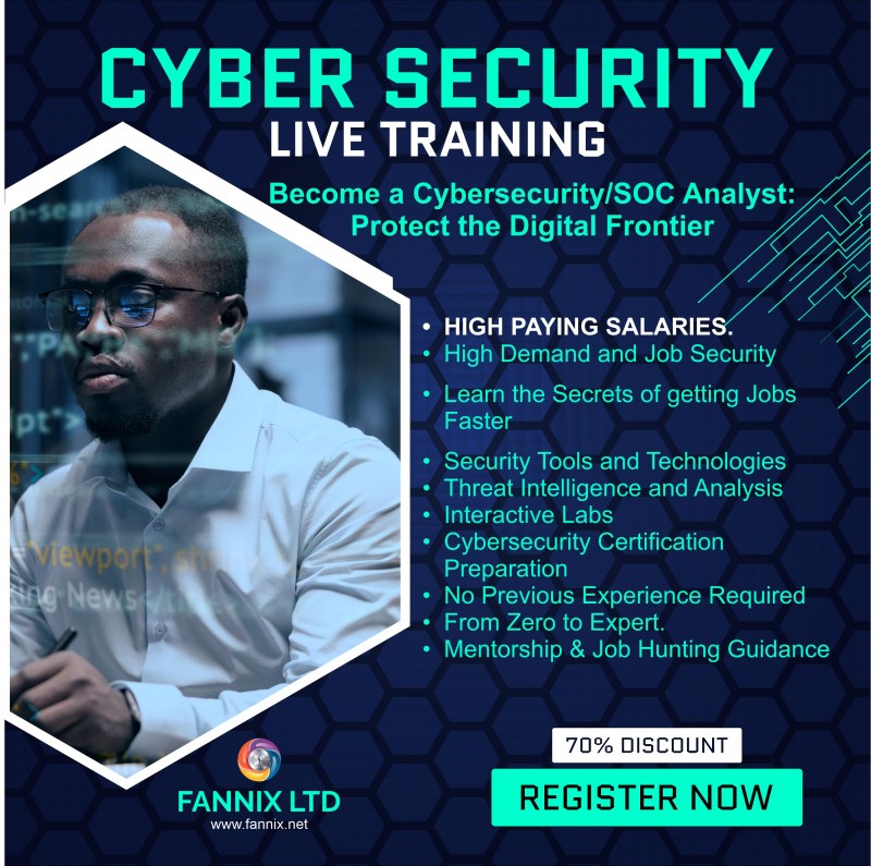 Buy CyberSecurity/SOC Analyst Training by Fannix Technologies Limited on Selar