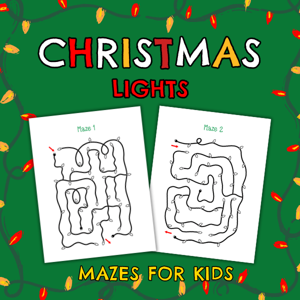 Buy Christmas Lights Mazes for Kids Printable by Faye Press on Selar