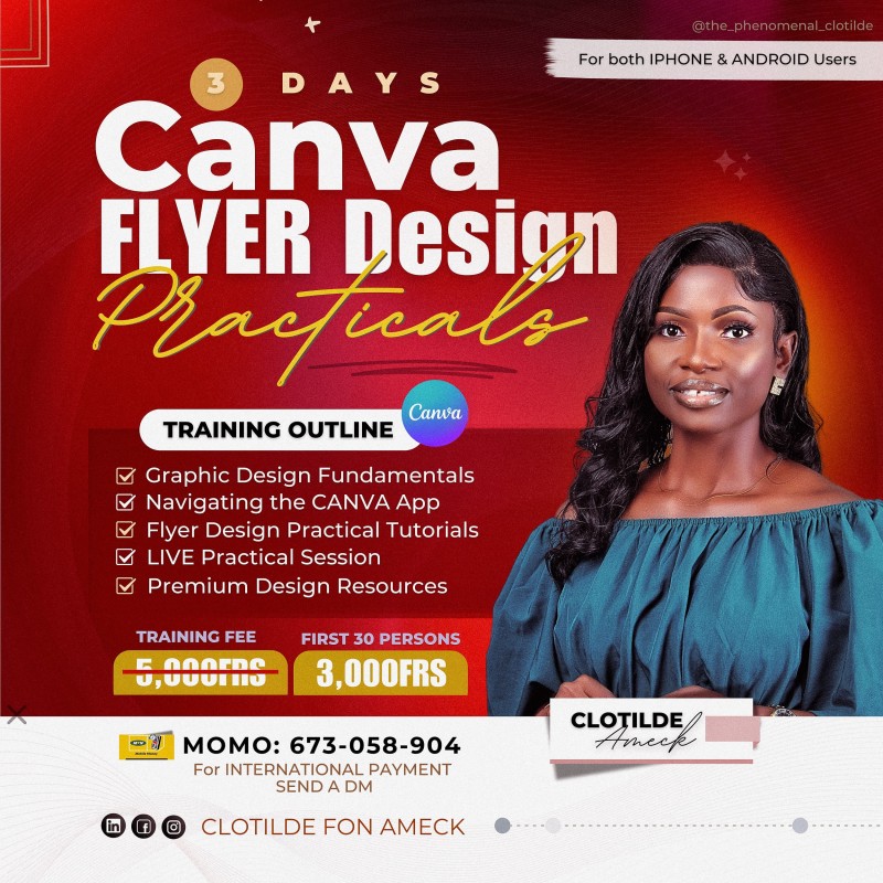 Buy Canva FLYER DESIGN Practicals by Fon Clotilde Ameck on Selar