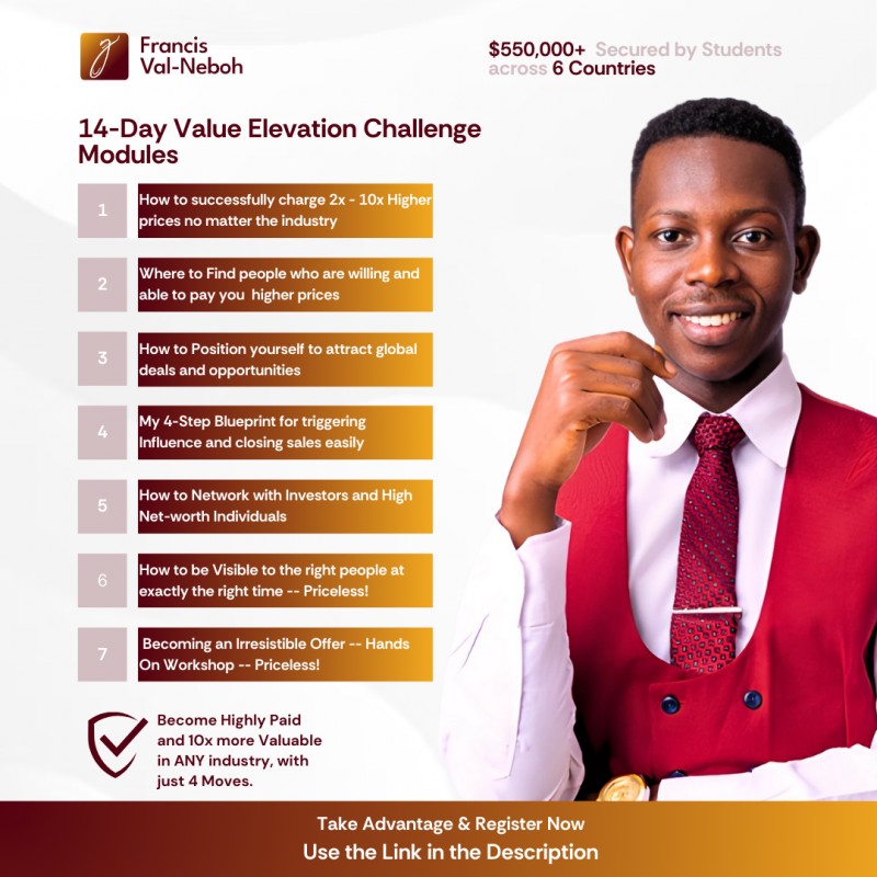 Buy 14-Day Value Elevation Challenge (VEC) w/Francis Val-Neboh by ...