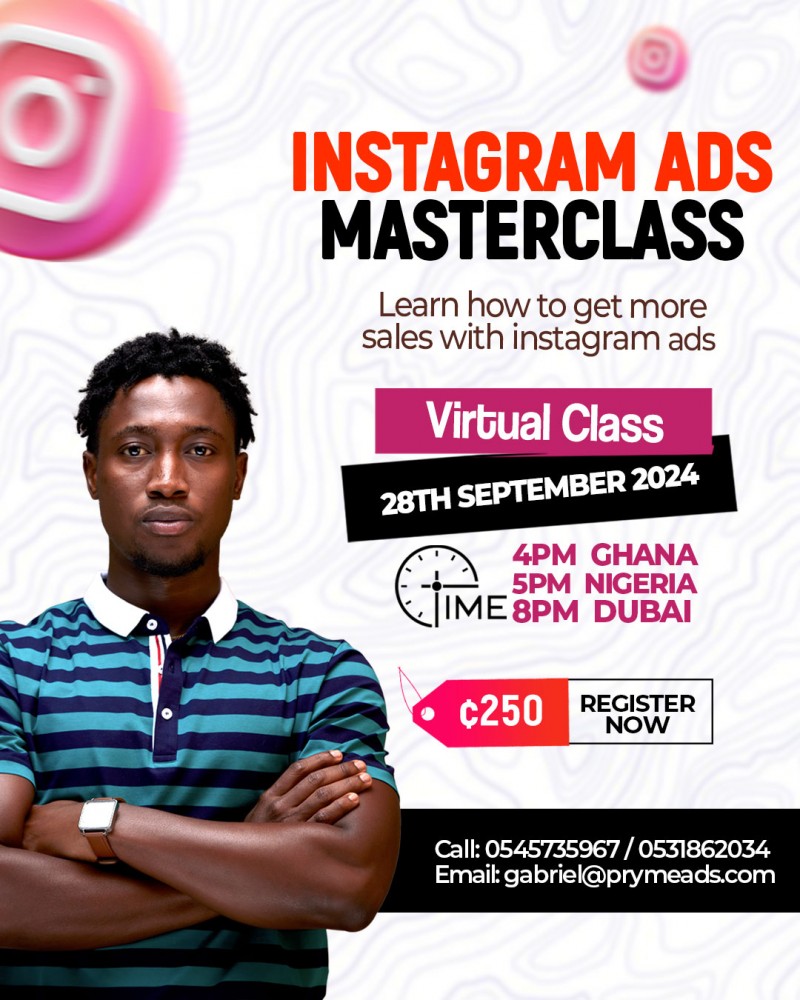 Get INSTAGRAM ADS MASTERCLASS by Gabriel Osei-Poku on Selar