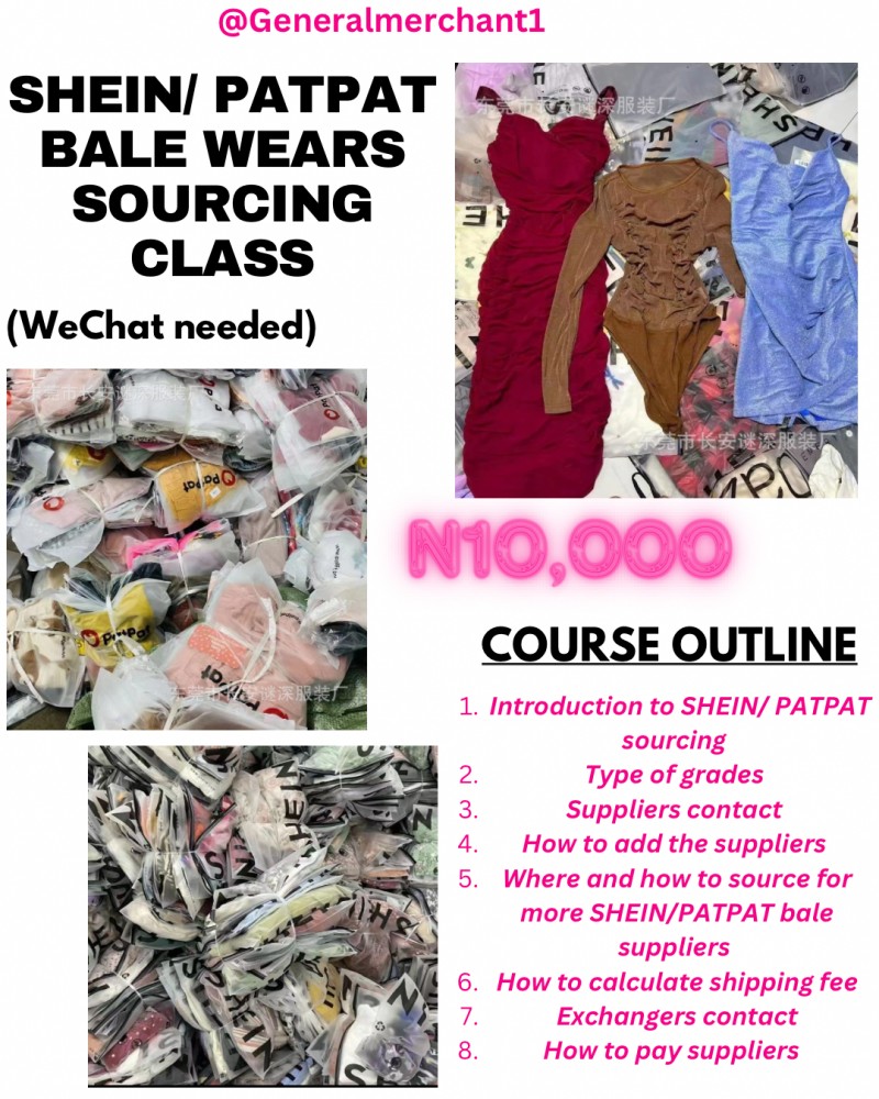 Buy SHEIN/PATPAT BALE WEARS SOURCING CLASS by Generalmerchant1 on Selar