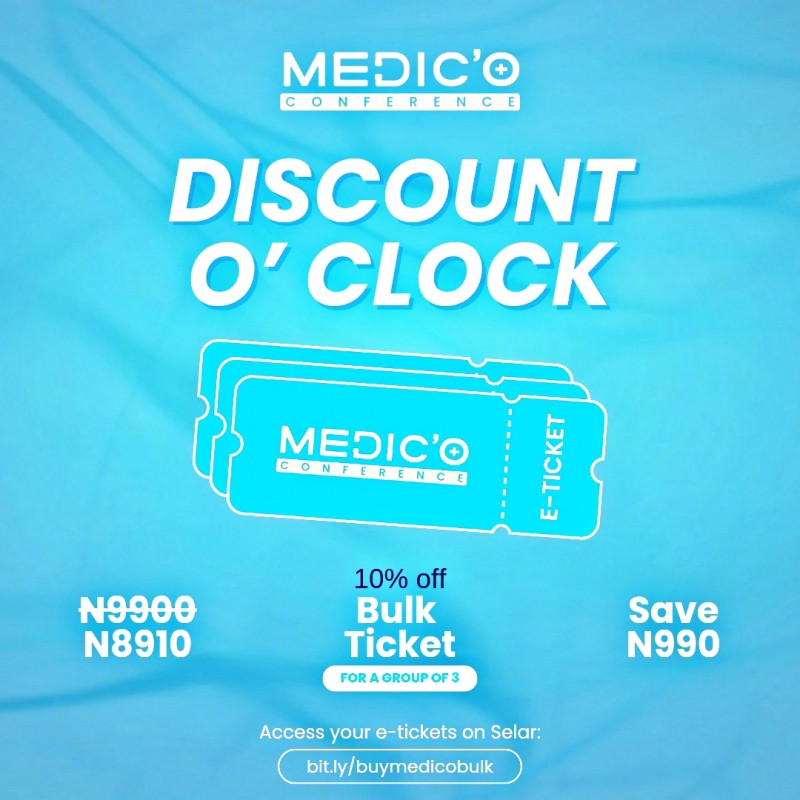 Buy Medic'o Conference 3 (Bulk) Tickets 10% Discount off by Goodluck Eze on Selar