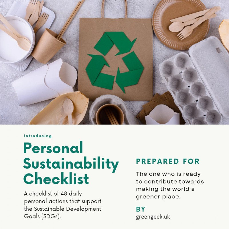 Get Personal Sustainability Checklist by Green Geek on Selar