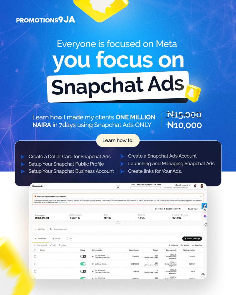 Buy Snapchat Ads setup for business owners by IamFadlullah on Selar