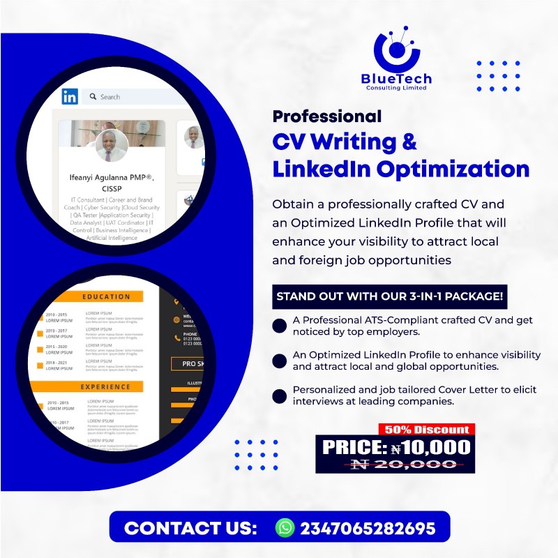 Buy Professional CV Writing and LinkedIn Optimization by Agulanna Ifeanyi on Selar.co