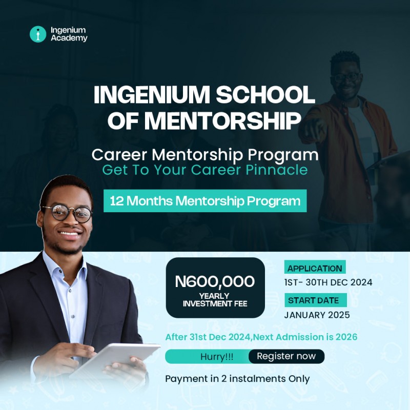 Buy CAREER MENTORSHIP PROGRAM by Ingenium Concepts Ltd on Selar