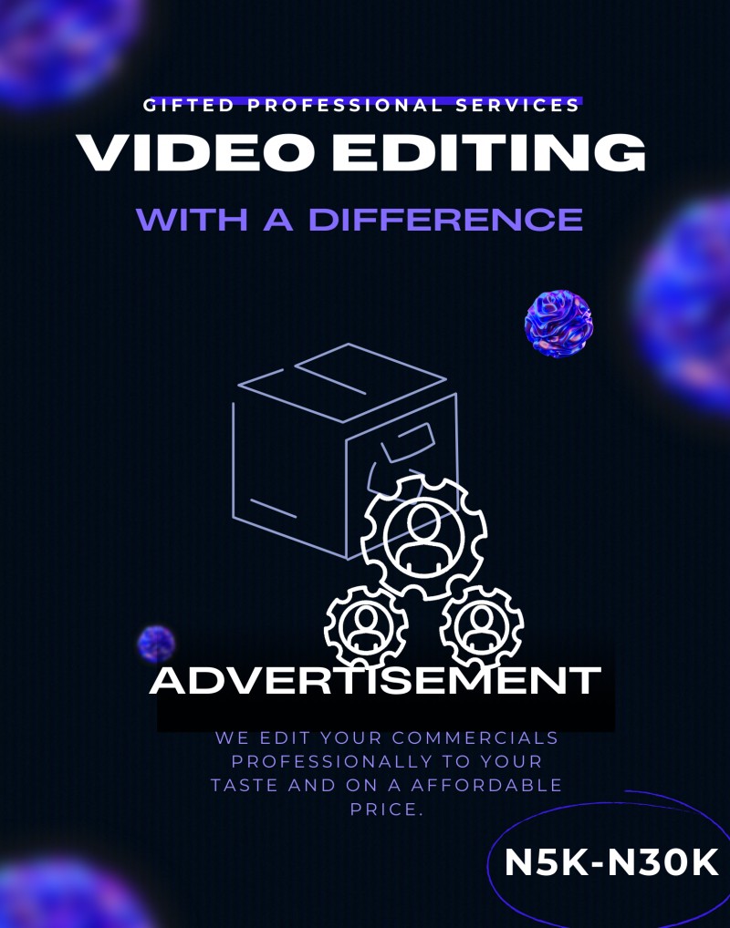 Buy ADVERTISEMENTS VIDEO EDITING by Innocent Gift Amaka on Selar