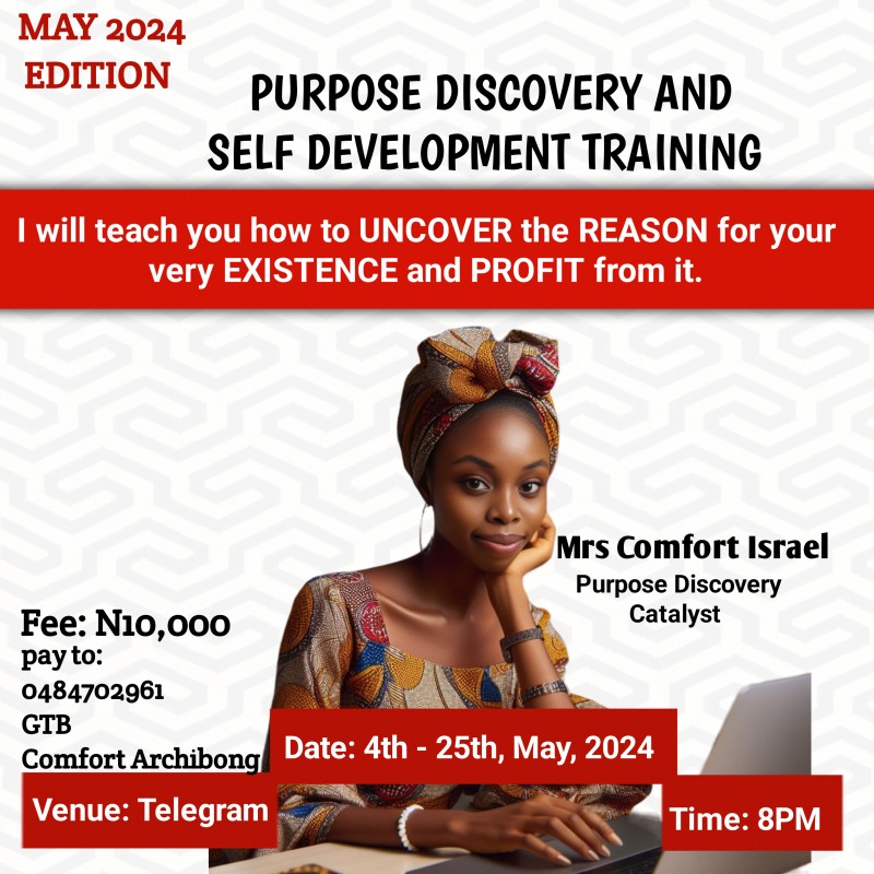 Buy PURPOSE DISCOVERY AND SELF DEVELOPMENT TRAINING by Israel Bem on Selar