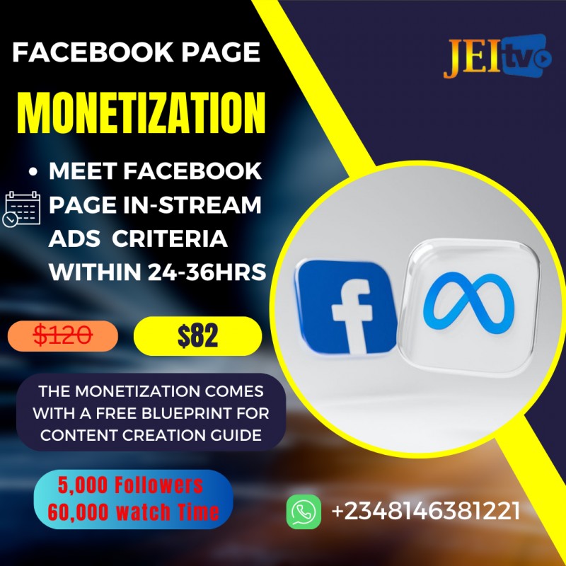 Buy FACEBOOK PAGE MONETIZATION by JEI TV on Selar