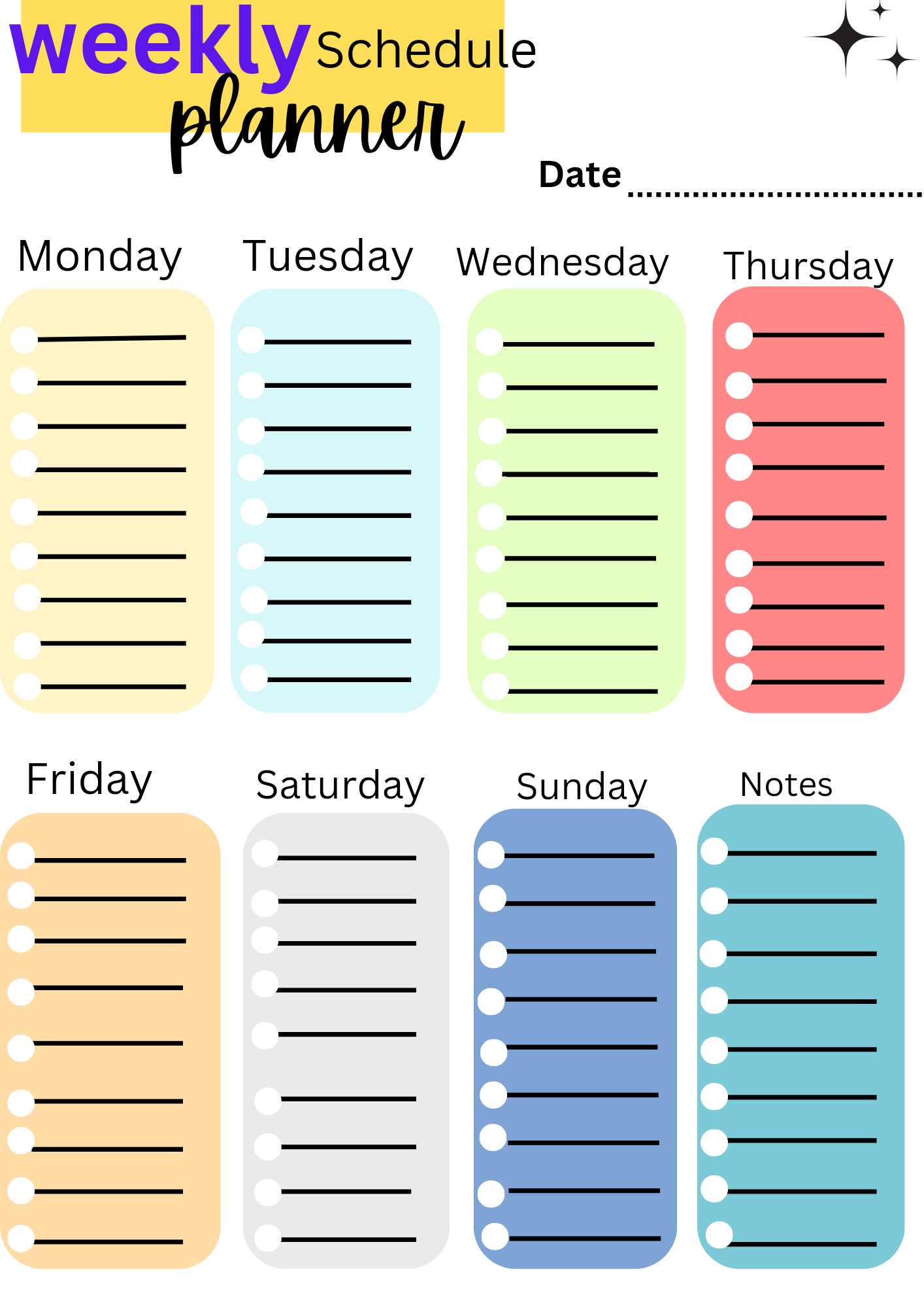 Buy Weekly schedule planner by Jesimiel Olukotun on Selar.co