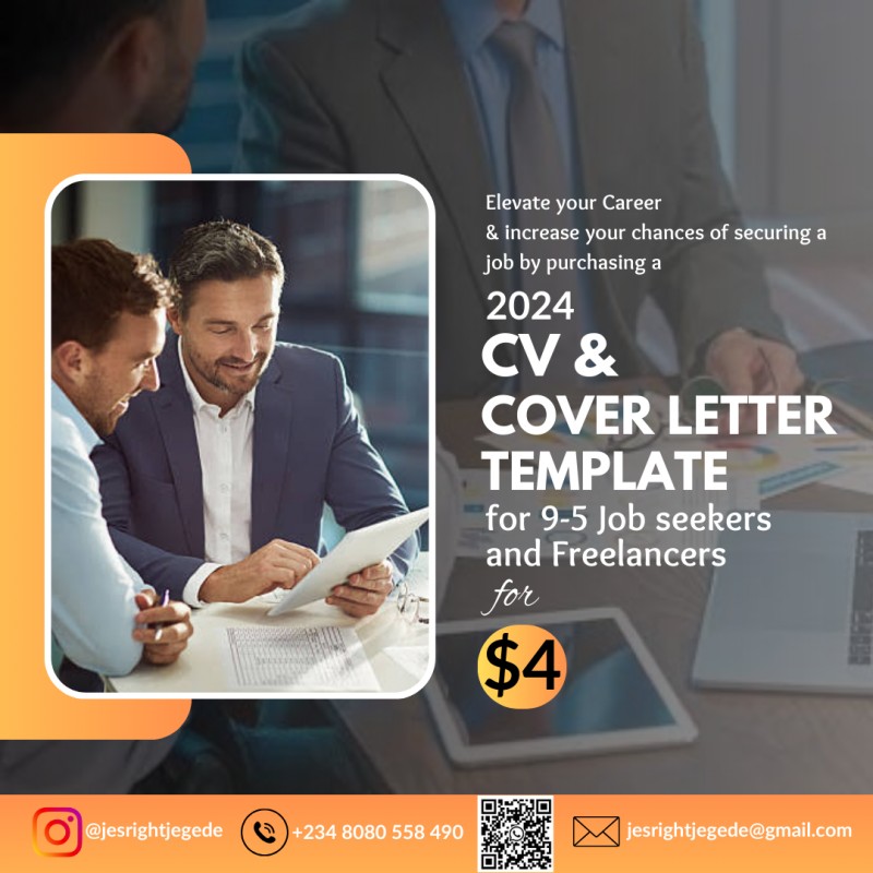 Buy CV Template and Cover Letter for 9-5 Job Seekers and Freelancers by ...