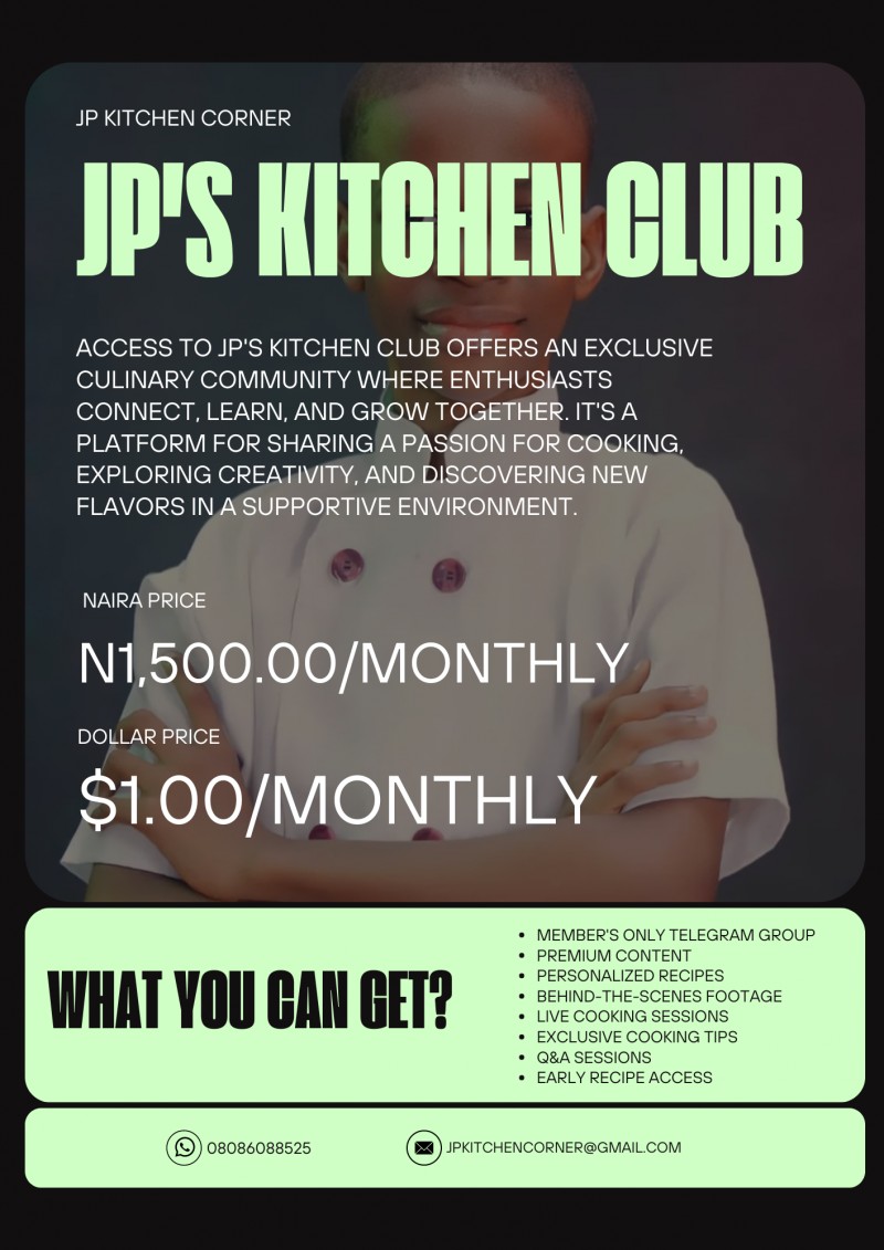 Subscribe JP's Kitchen Club by JP kitchen corner on Selar