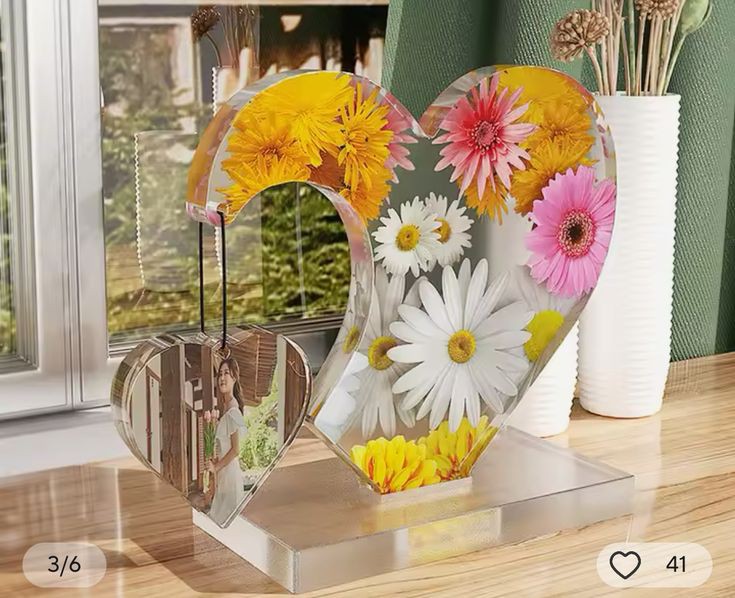 Buy Heart frame and picture frame by Julia's Art in resin on Selar