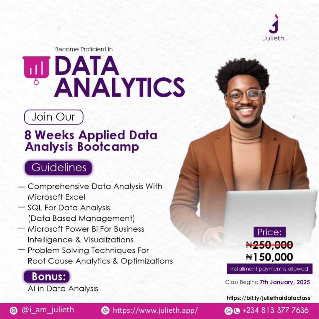 Buy Data Analysis Bootcamp Registration by Julieth AI by Julieth AI on ...