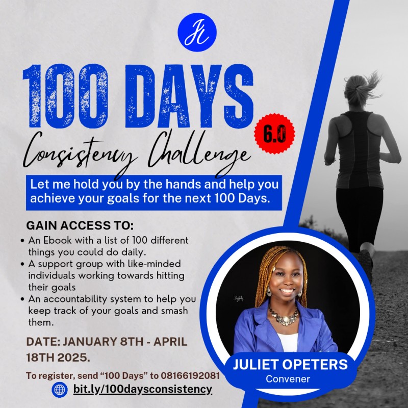 Get 100 Days Accountability Challenge by Juliet Israel on Selar
