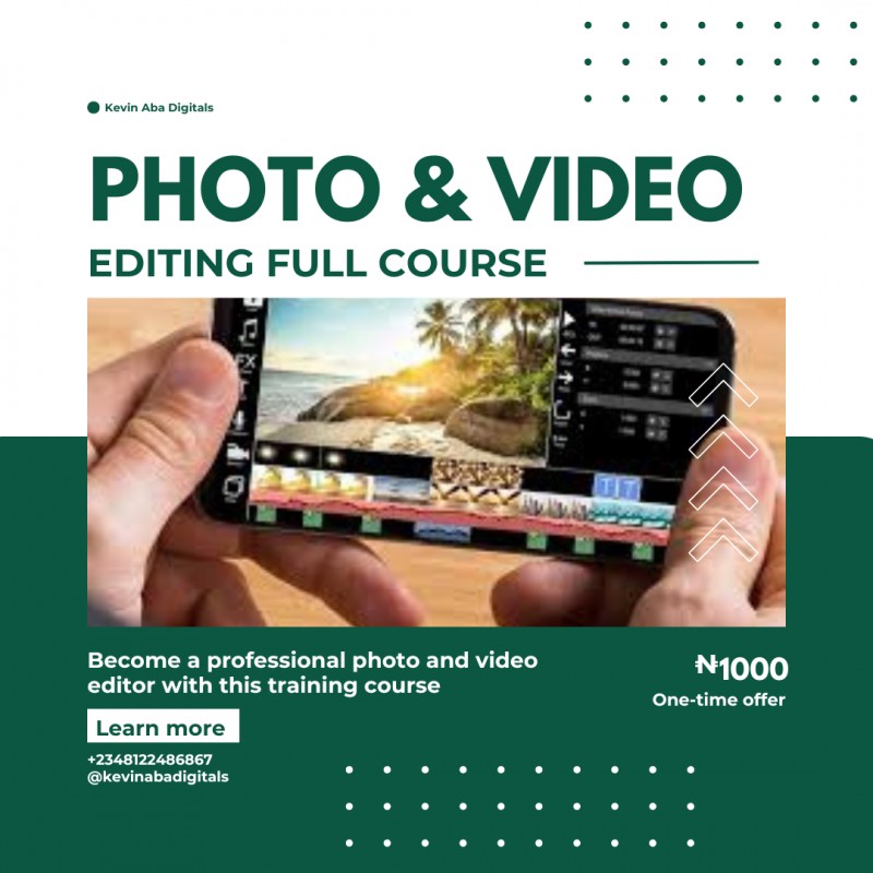 Buy Photo and Video Editing Full Video Course by Kevin Aba on Selar