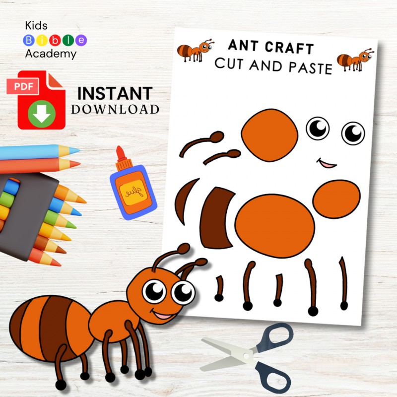 Buy Printable Ant Craft, Bible Animal Craft, Bible Activity, Bible ...