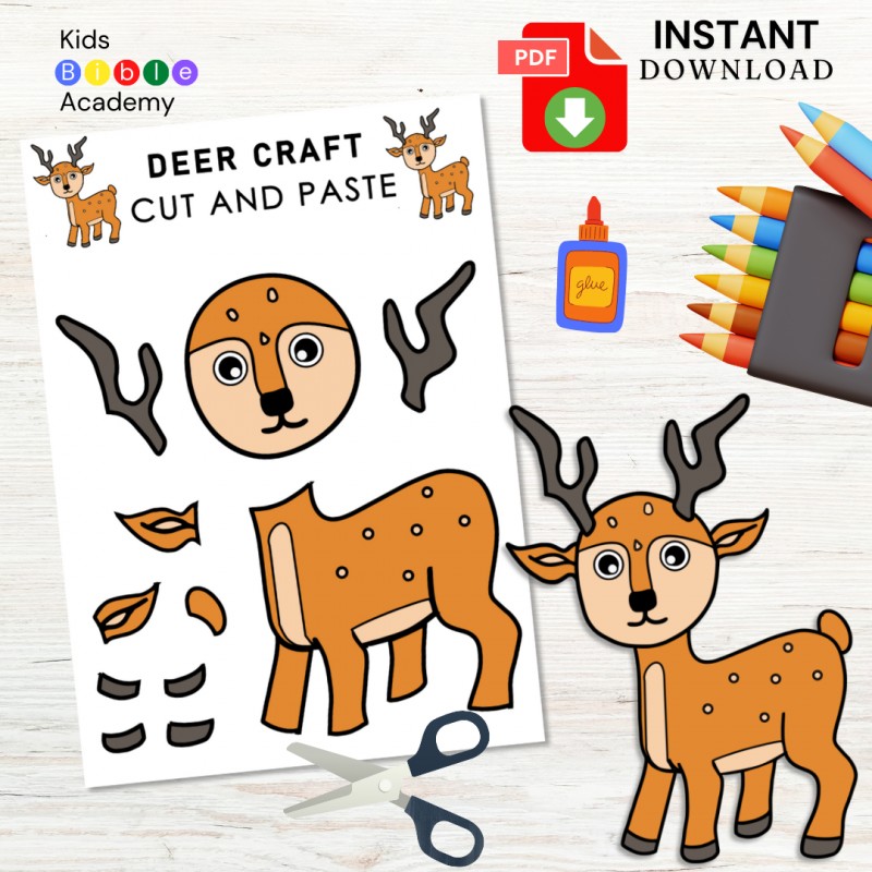 Buy Printable Deer Craft Bible Animal Craft Bible Activity Bible buy-printable-deer-craft-bible-animal-craft-bible-activity-bible