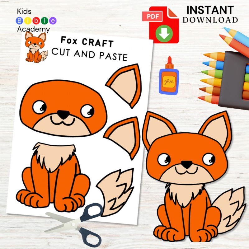 Buy Printable Fox Craft, Bible Animal Craft, Bible Activity, Bible ...