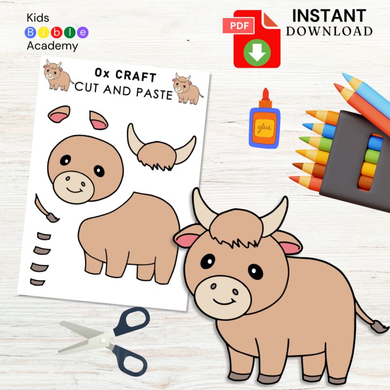 Buy Printable Ox Craft, Bible Animal Craft, Bible Activity, Bible Verse ...