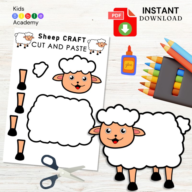 Buy Printable Sheep Craft, Bible Animal Craft, Bible Activity, Bible ...