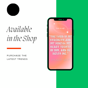 Buy Psalm 28:7 Inspirational Quote Phone Wallpaper by Koko Eze on Selar