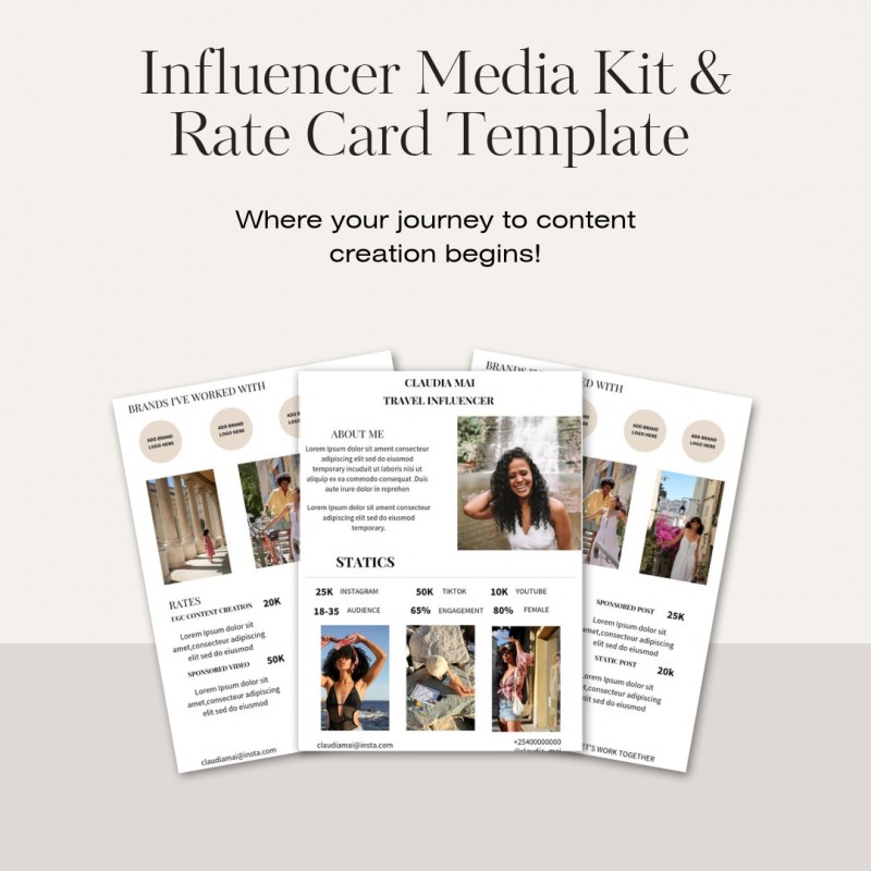 Buy Influencer Media Kit & Rate Card Template by Lindsay Prudence on ...