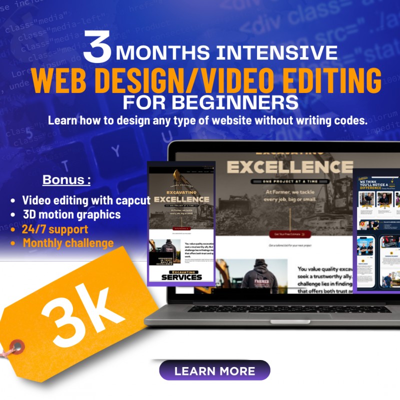 Buy WEB DESIGN AND VIDEO EDITING BEGINNERS TRAINING by Marvelous Ndukwe ...