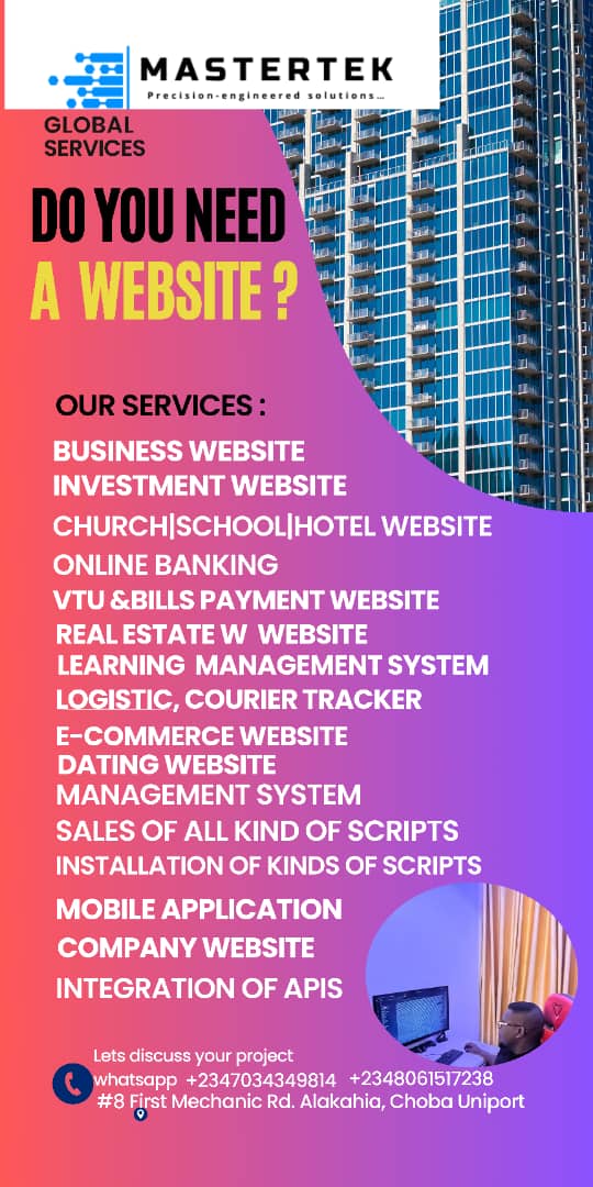 Buy Website/App Development by MASTERTEK on Selar