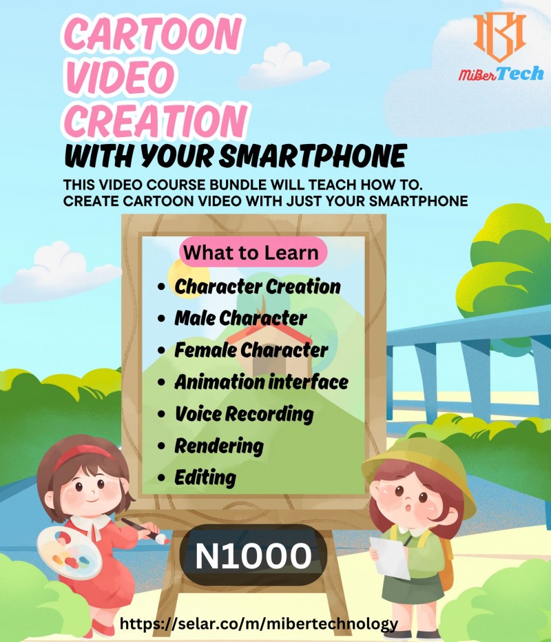 Buy CARTOON VIDEO CREATION COURSE BUNDLE by Miber Technology on Selar