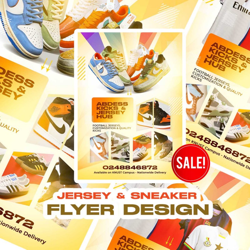 Buy JERSEY & SNEAKERS FLYER TEMPLATE by Micon Graphics on Selar