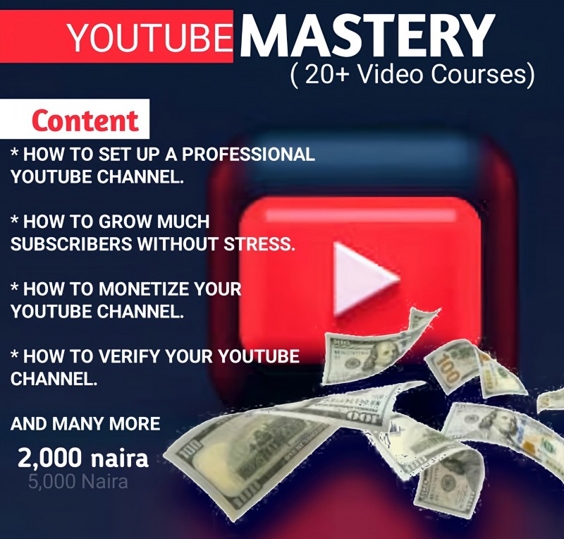 Buy YOUTUBE MASTERY (20+ Video Courses) by ocidigitals on Selar