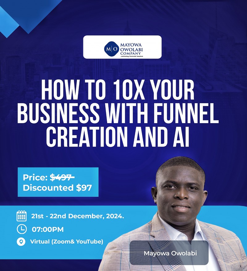 Buy 10X Your Business Sales with Funnel Creation and AI by Mayowa ...