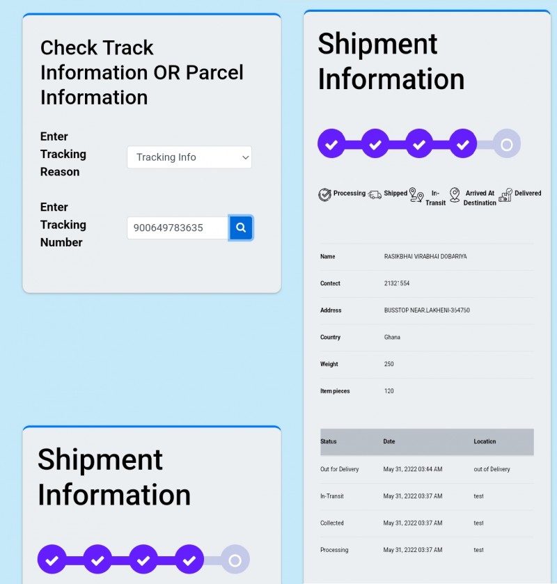 Buy Courier / Logistics / Parcel Tracking (Website Script) by Naao Solutions on Selar