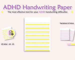 Buy Printable ADHD Handwriting Paper, Adhd Lined Paper for Handwriting ...