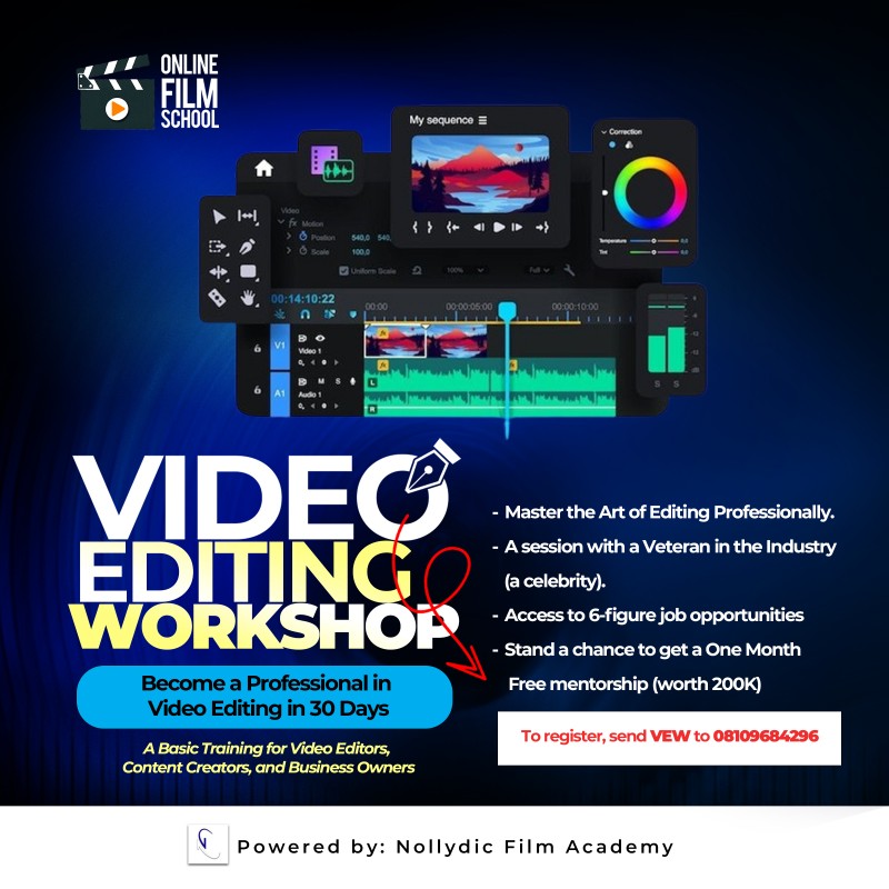 Buy Video Editing Workshop by Nollydic Film Academy on Selar