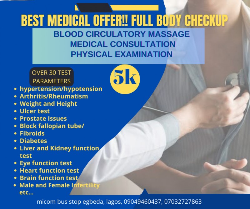 Buy COMPREHENSIVE FULL BODY TEST AND MASSAGE by NELLY ESSIEN on Selar