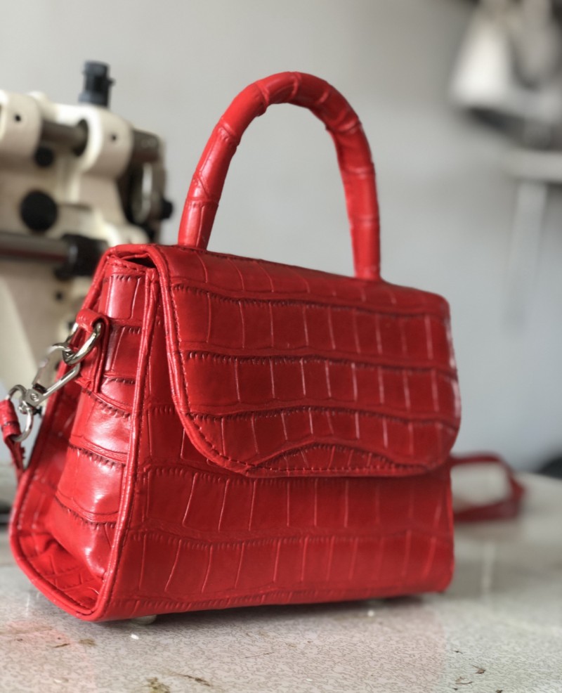 Buy Mini leather handbag with frame side by Neon Crafts and Business ...