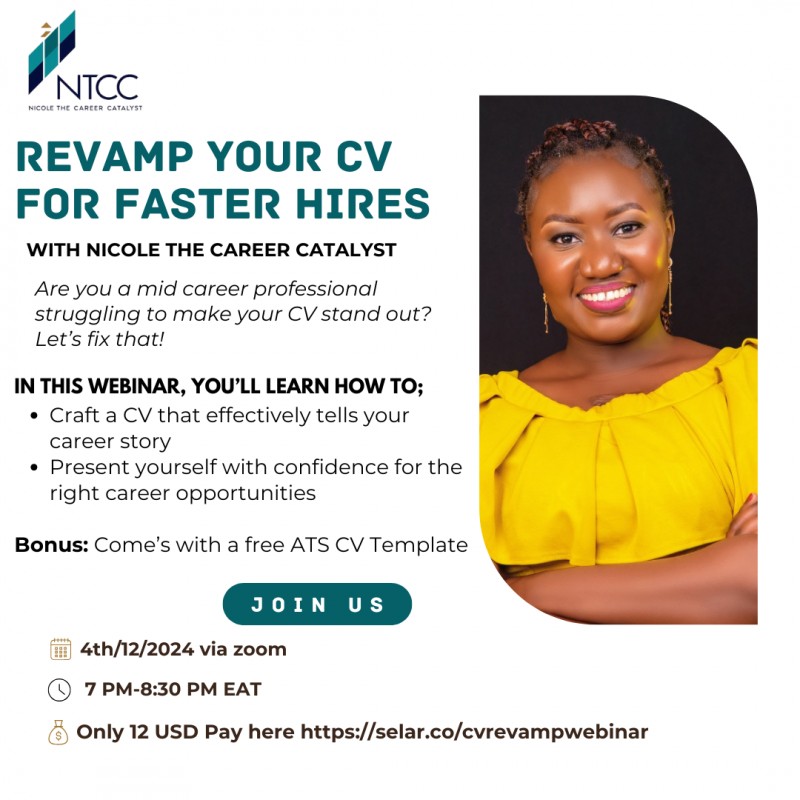 Buy Revamp your CV for Faster Hires Webinar by Nicole Letaru on Selar