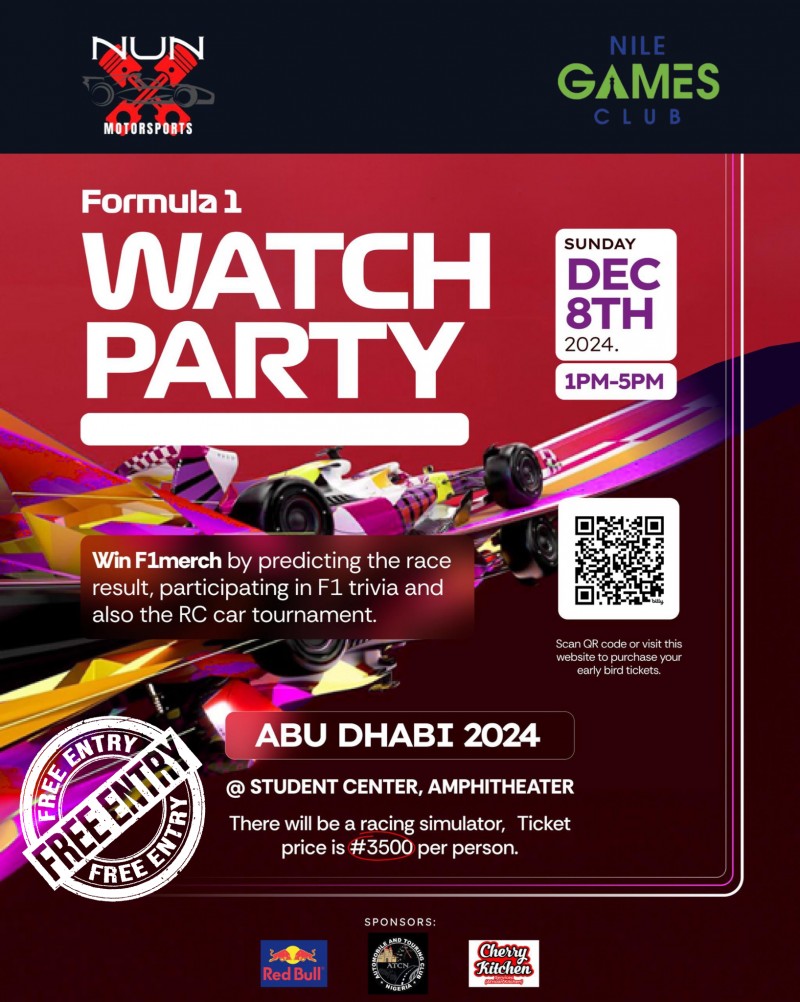 Buy Formula One Watch Party- Abu Dhabi'24 by NUN Motorsports on Selar
